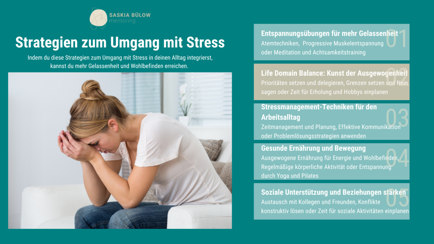 Umgang mit Stress: 15 Strategien, die wirklich helfen – Saskia Bülow